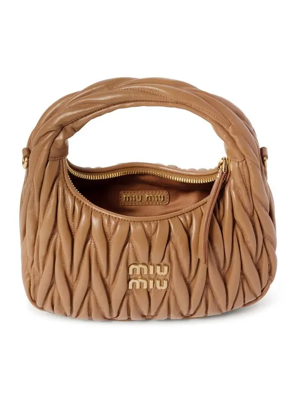 Miu Miu Wander Hobo Bag In Matelassé Nappa Leather - Multicolor