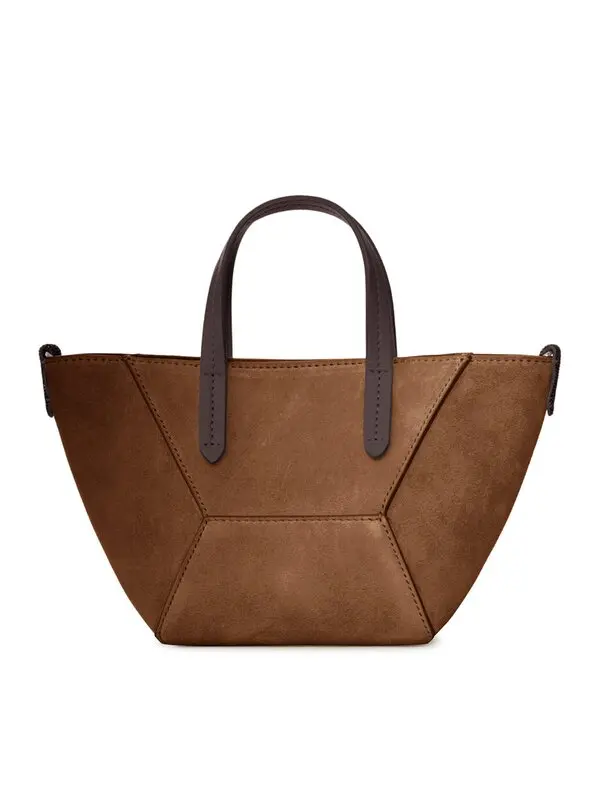 Brunello Cucinelli Suede Mini Bag With Shoulder Strap - Multicolor