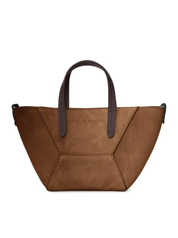 Brunello Cucinelli Suede Mini Bag With Shoulder Strap - Multicolor