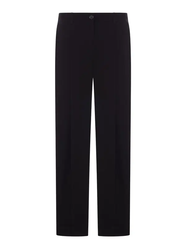 TOTEME Single-pleated Cotton Trousers - Black