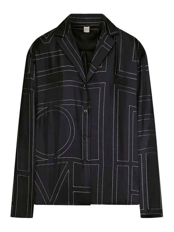 TOTEME Silk Shirt With Monogram Embroidery