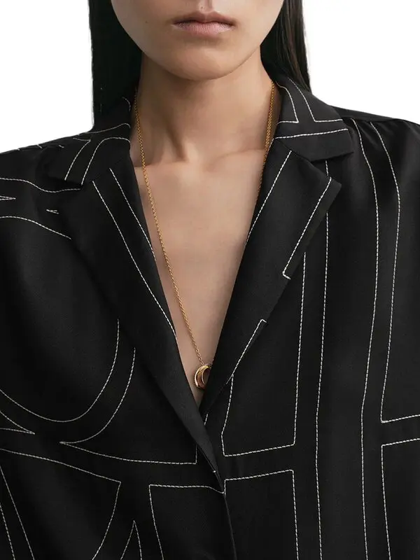 TOTEME Silk Shirt With Monogram Embroidery