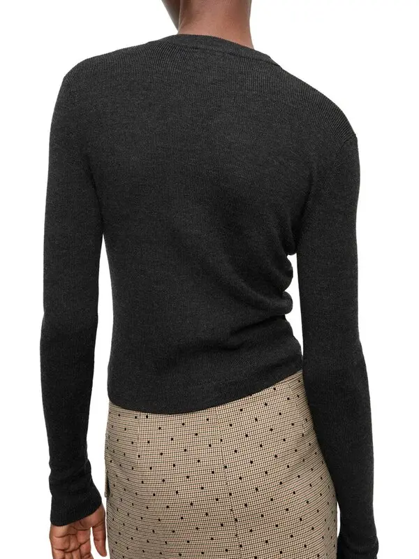 GANNI Wool V-neck Cardigan With Embroidered Logo - Multicolor