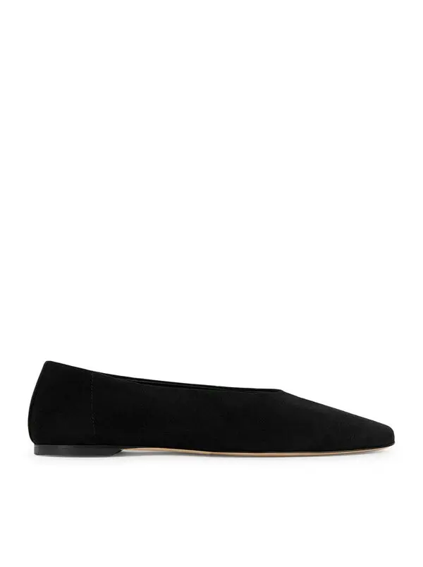 TOTEME Suede Ballerinas - Black