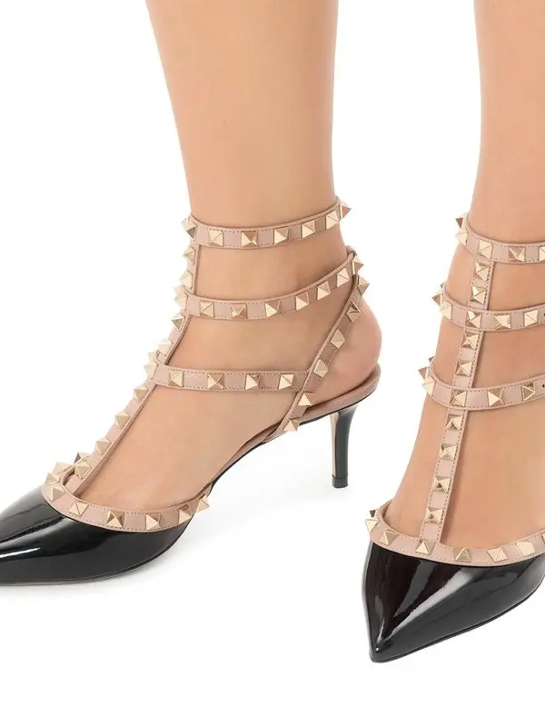 Valentino Garavani Rockstud Patent Leather Pumps - Black
