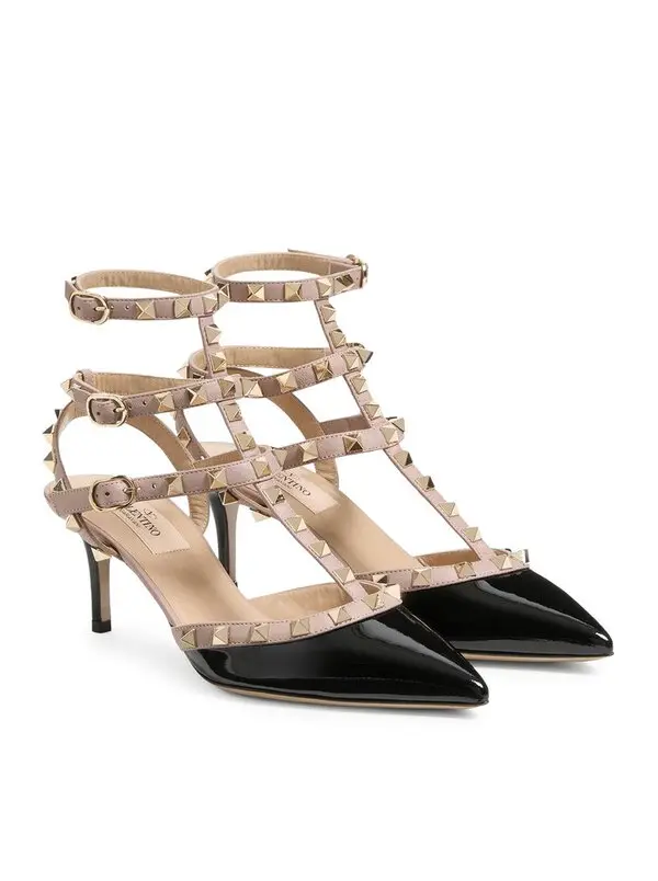 Valentino Garavani Rockstud Patent Leather Pumps - Black