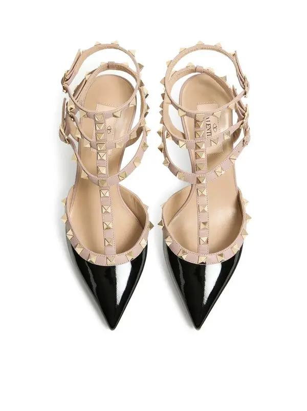 Valentino Garavani Rockstud Patent Leather Pumps - Black