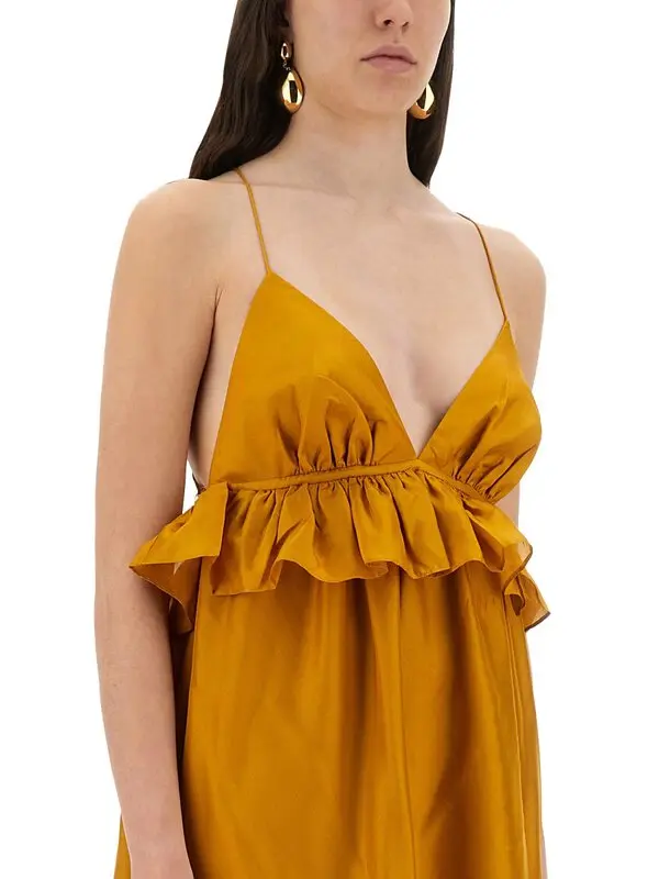 Zimmermann Rhiannon Silk Dress In Gold - 33% Off | Editorialist