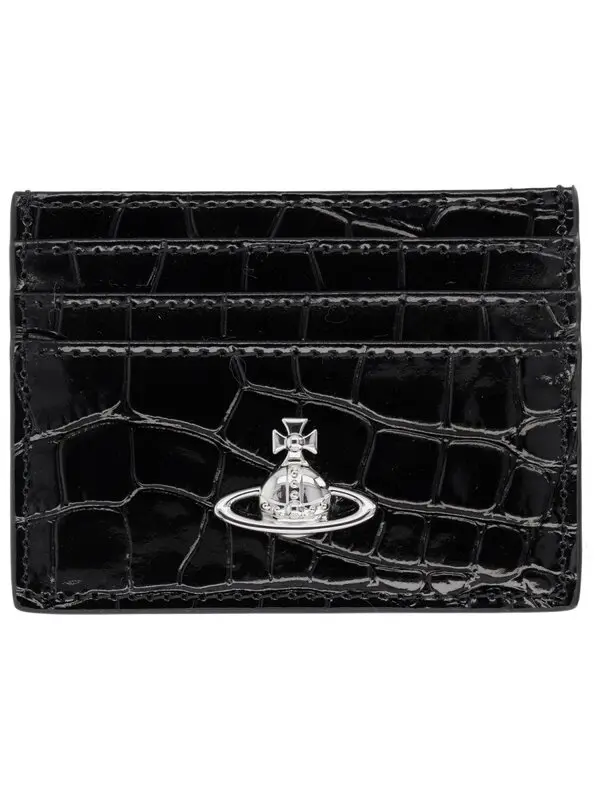 VIVIENNE WESTWOOD Calf Leather Card Holder - Black
