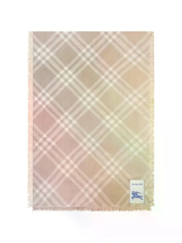 Burberry Gradient Check Wool Silk Scarf - Neutrals