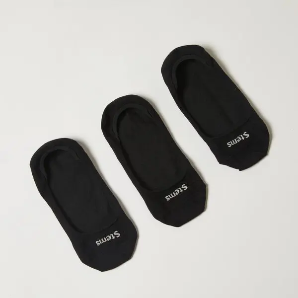 STEMS 3-pack Invisible Socks - Black