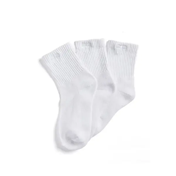 STEMS 3-pack Bow Ankle Socks - White