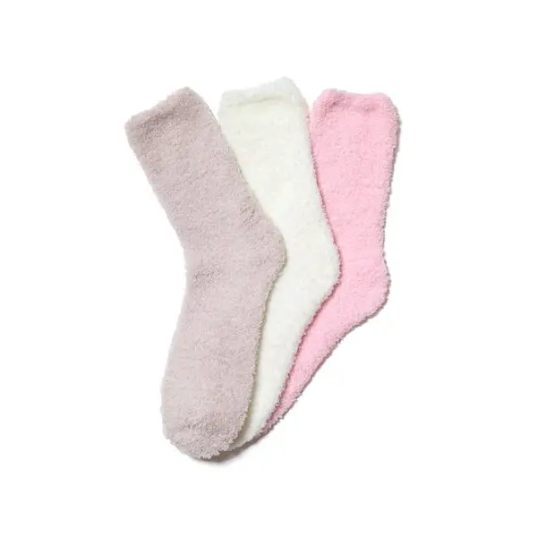 STEMS 3 Pack Plush Cozy Socks - Blush