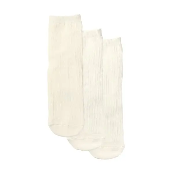 STEMS 3-pack Ribbed Ankle Socks - Cream