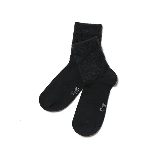 STEMS Fleur Crew Socks - Black