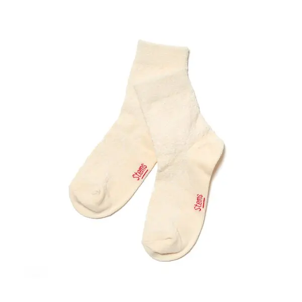 STEMS Fleur Crew Socks - Ivory