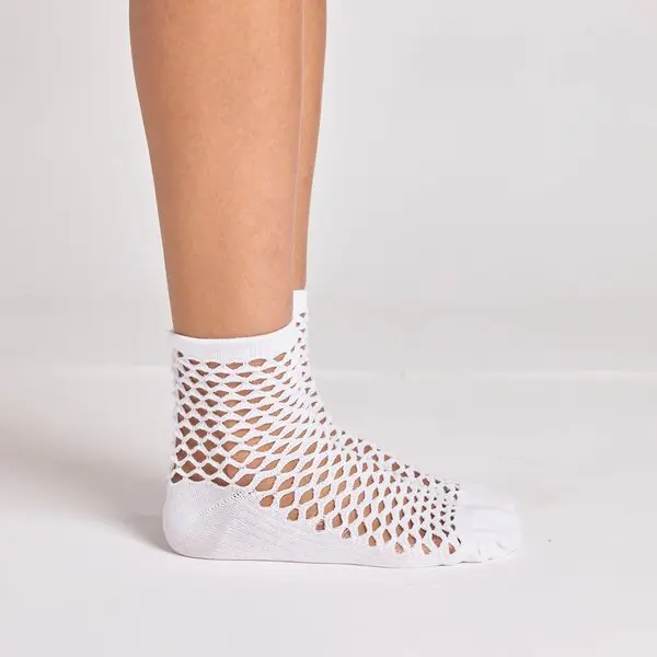 STEMS Netted Crew Socks - White