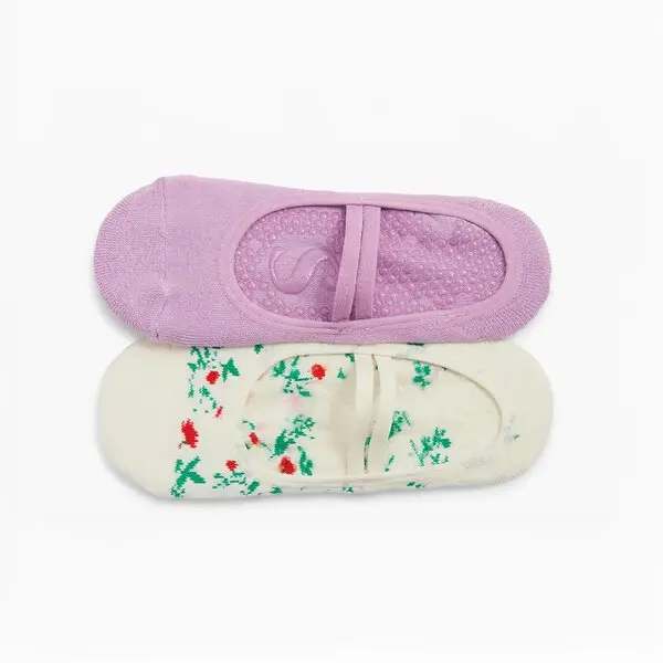 STEMS 2-pack Blossom Grip Socks - Cloud Berry