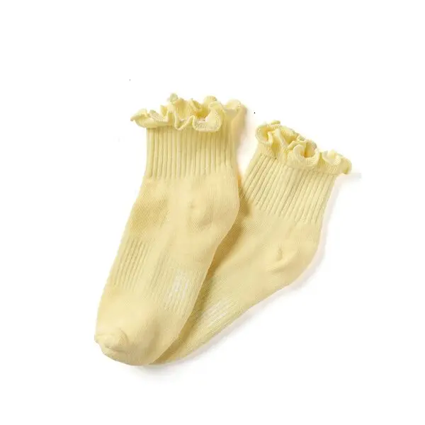 STEMS Ruffle Twist Ankle Socks - Summer Yellow