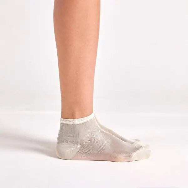 STEMS Hailey Silky Sheer Ankle Socks - Ivory