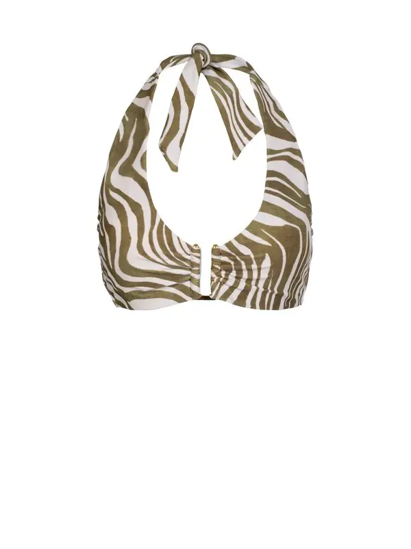 CHANGE OF SCENERY Shana Halterneck Top Serengeti Print - Yellow
