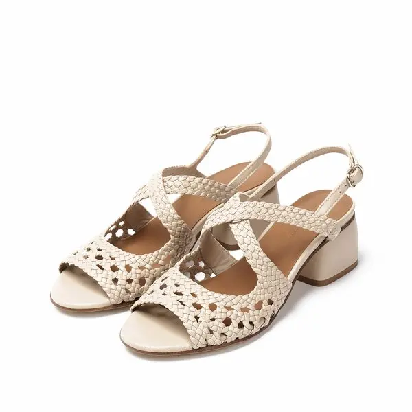 NAGUISA Uga Woven Leather Sandals - White
