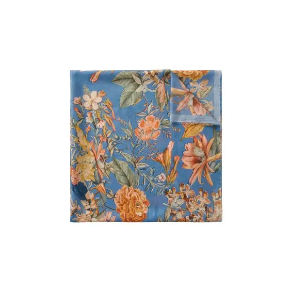 Adrift Clothing Opulent Blooms Scarf - Blue