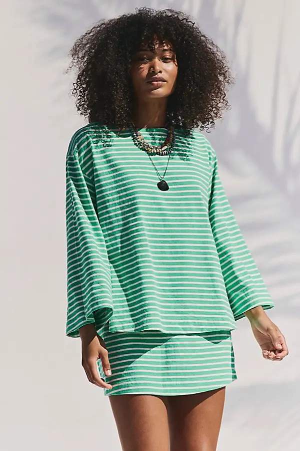 Free People Resort Ready Striped Set - Fern Combo