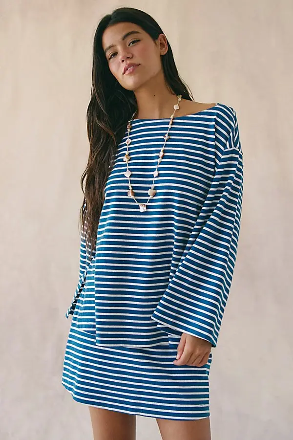Free People Resort Ready Striped Set - Indigo Combo