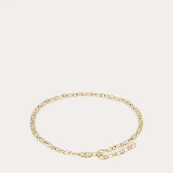 Ralph Lauren Brass-plated Logo Chain Belt - Polished Brass