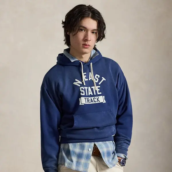 Ralph Lauren Vintage Fit Fleece Graphic Hoodie - Light Navy