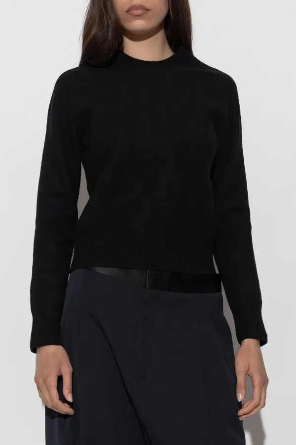 JIL SANDER Wool Crew Neck Sweater - Black