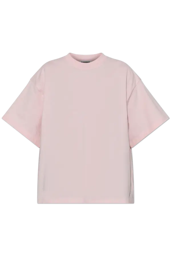 JIL SANDER Cotton T-shirt With Printed Logo - Pink