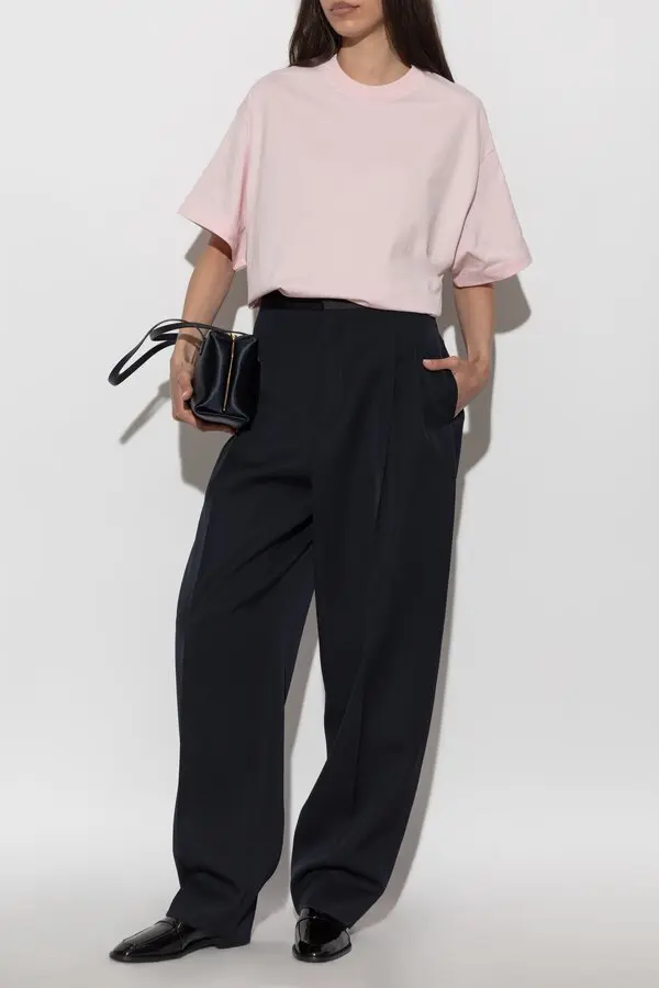 JIL SANDER Cotton T-shirt With Printed Logo - Pink