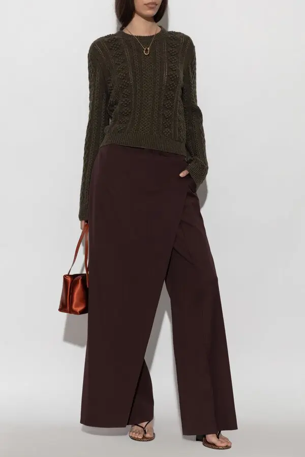 JIL SANDER Wool Sweater With Decorative Knit