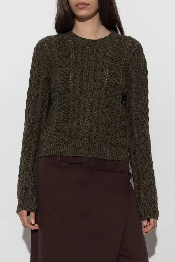 JIL SANDER Wool Sweater With Decorative Knit