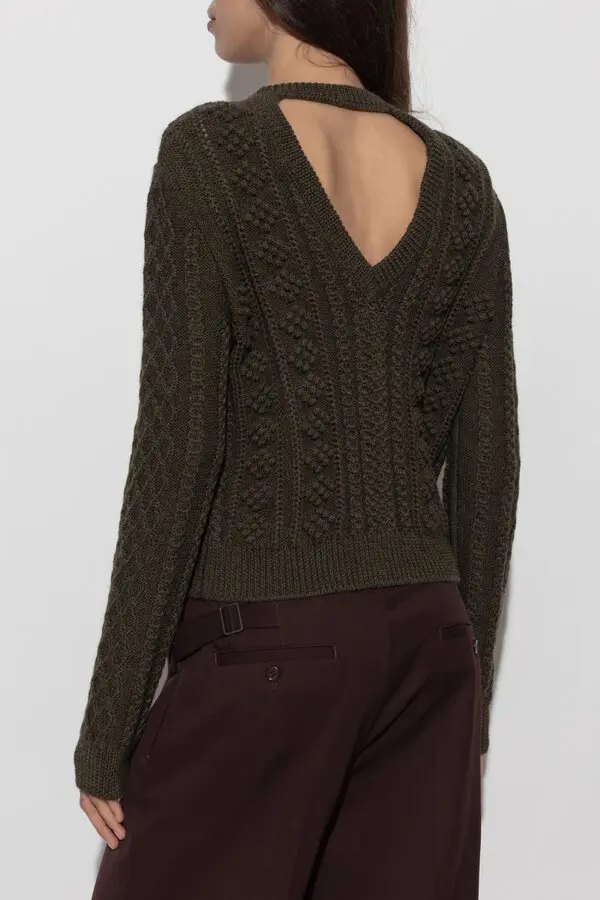 JIL SANDER Wool Sweater With Decorative Knit