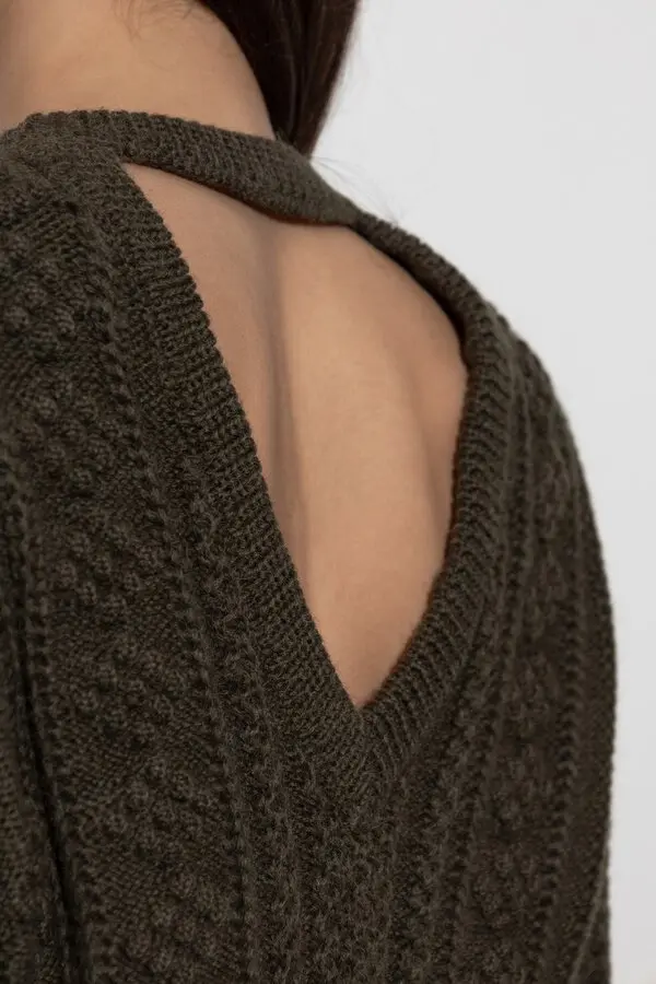 JIL SANDER Wool Sweater With Decorative Knit