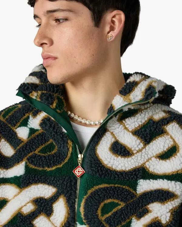 Casablanca Checked Monogram Fleece Jacket