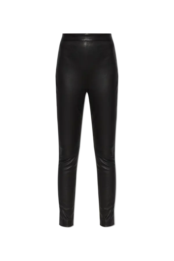Balmain High-waisted Leather Trousers