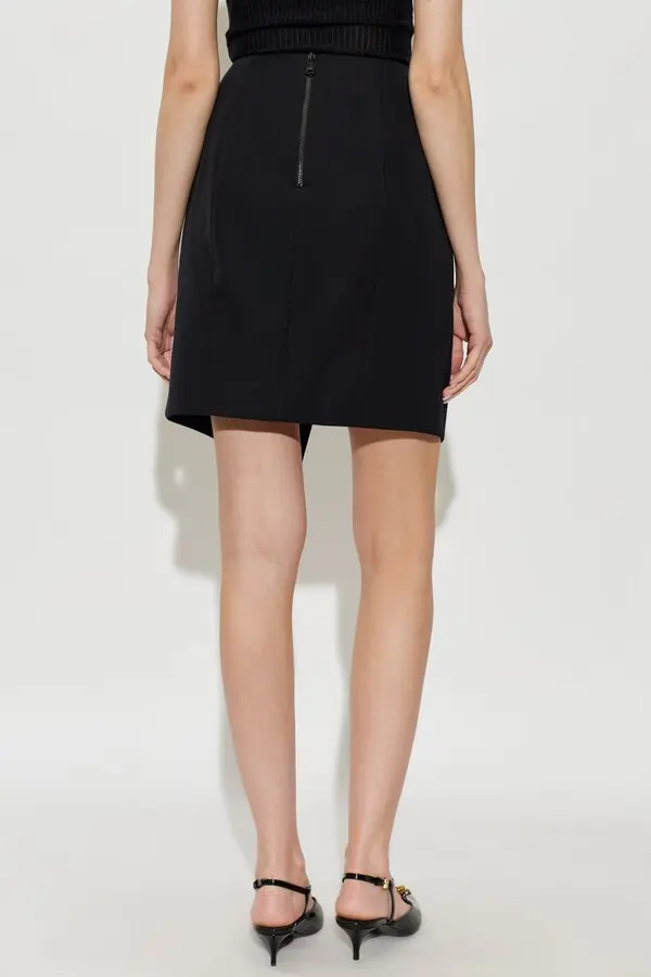 Balmain Wool Skirt With Buckle Detail