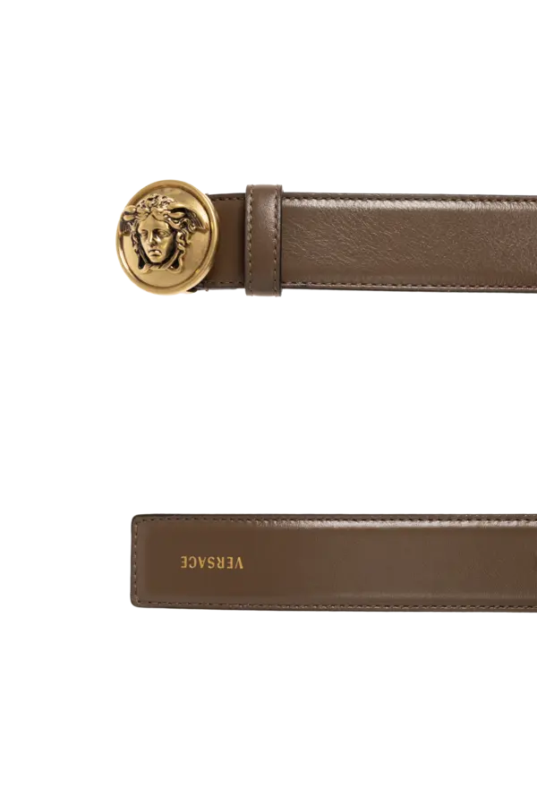 Versace Leather Belt With Medusa Buckle