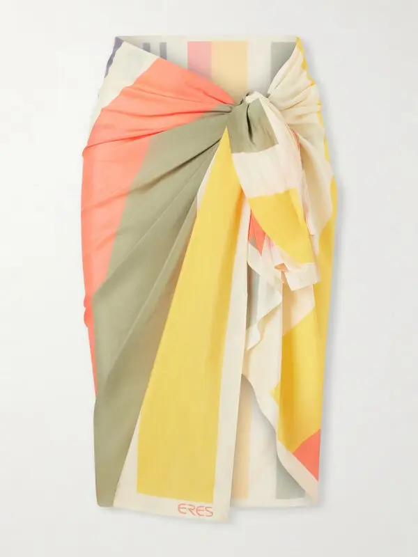 ERES Croquant Striped Cotton And Silk-blend Sarong - Multi