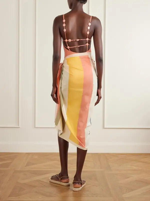 ERES Croquant Striped Cotton And Silk-blend Sarong - Multi