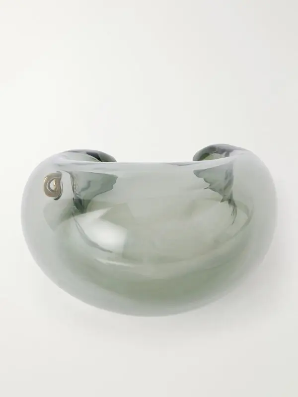 Alaïa Glass Cuff With Gold-tone Ring - Blue