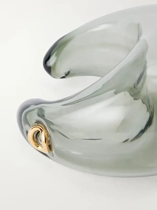 Alaïa Glass Cuff With Gold-tone Ring