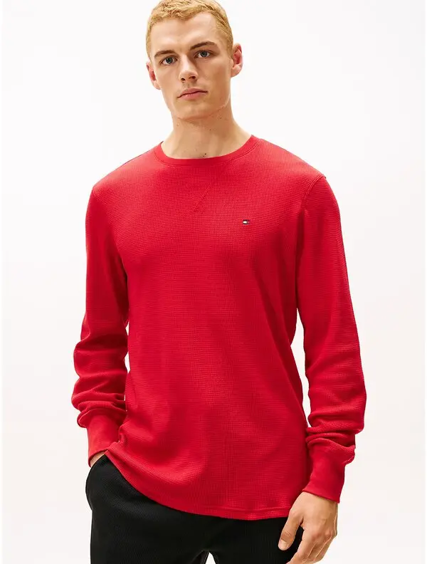 Tommy Hilfiger Long-sleeve Thermal Sleep Shirt Red - Mustang