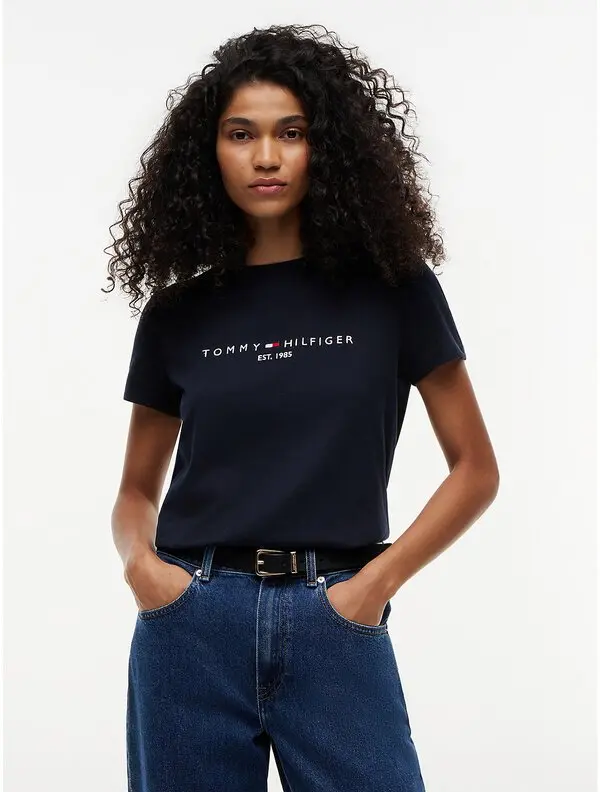 Tommy Hilfiger Embroidered Logo T-shirt - Navy
