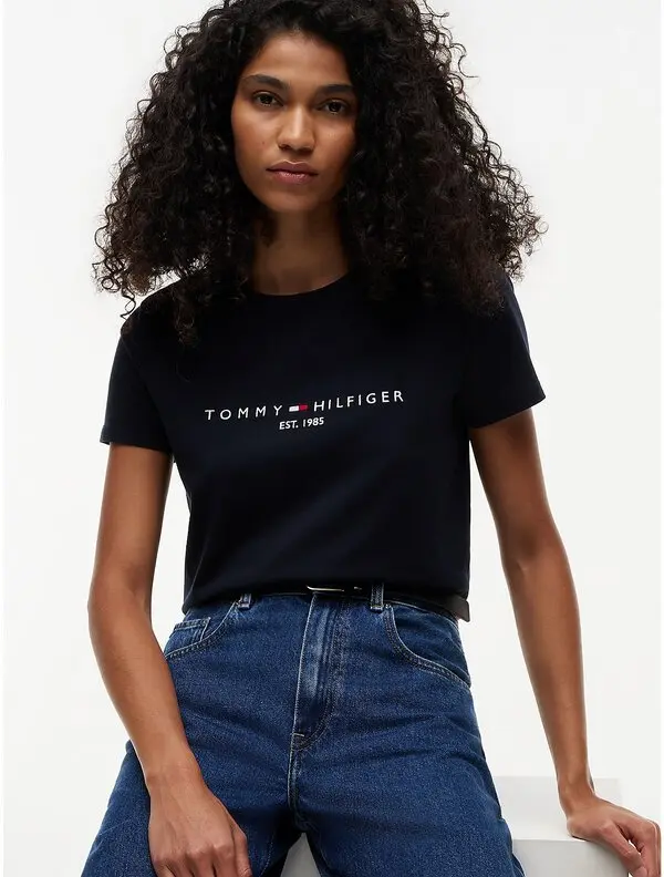 Tommy Hilfiger Embroidered Logo T-shirt - Navy