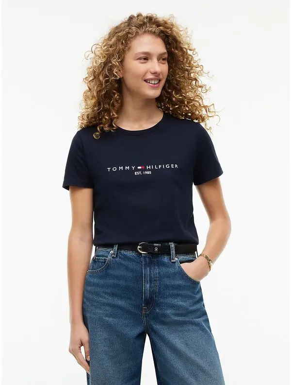 Tommy Hilfiger Embroidered Tommy Logo T-shirt - Navy